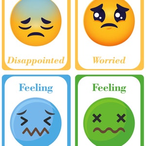 Feelings Flash Cards for Kids - Educational Printable - Etsy
