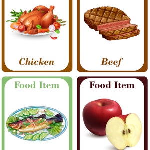 Food Flash Cards for Kids – Vegetable, Fruit and More (JPG & PDF - Etsy