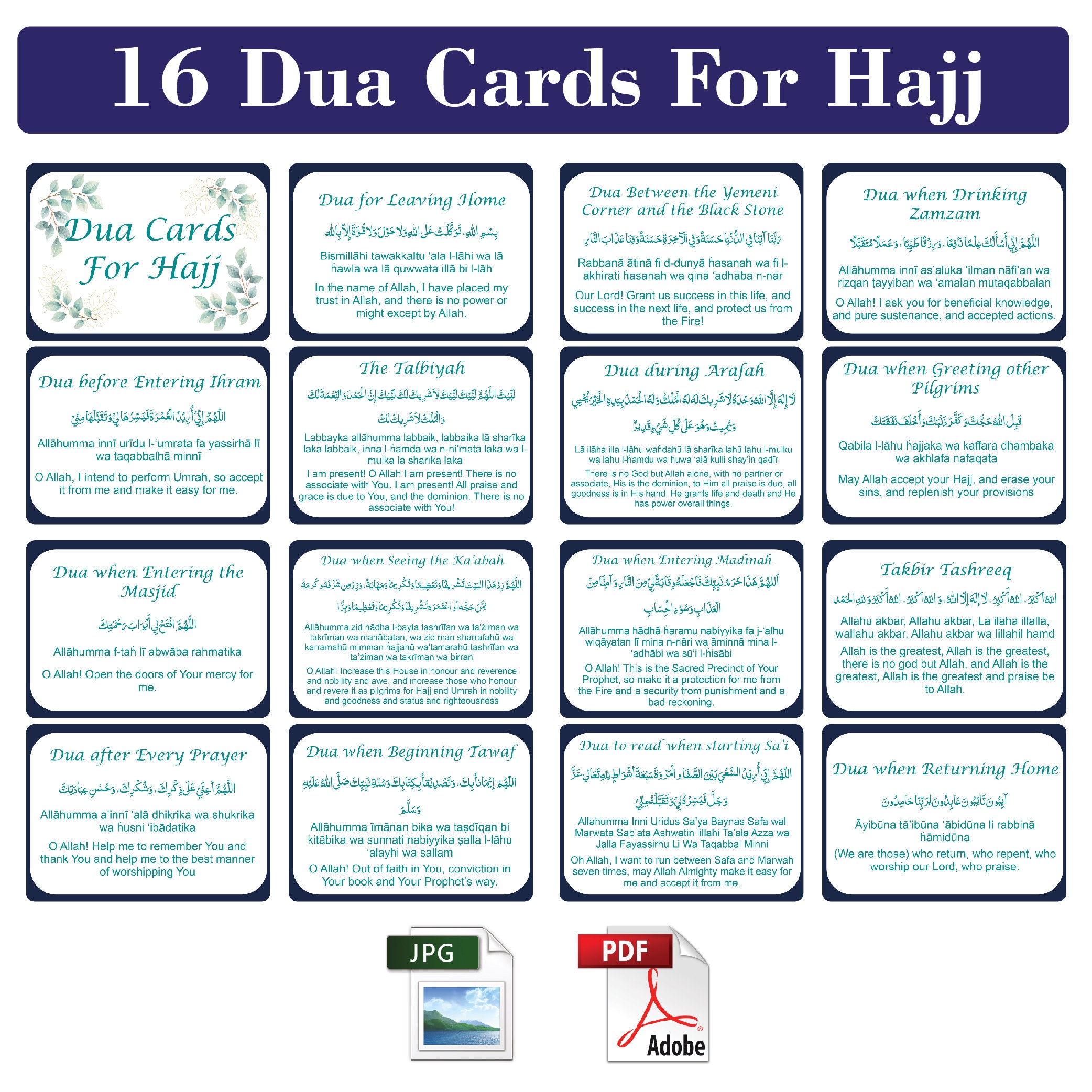 Hajj Dua Printables: Instant Download 9 Zil Hajj Duas, Arafat Prayers, Pilgrim's Blessing - Etsy ...