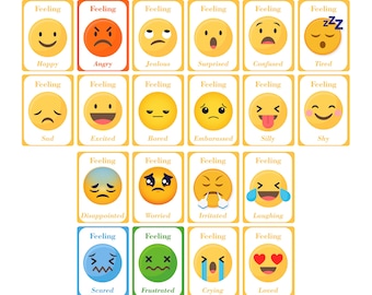 Emotions Flashcards for Kids Kids Feelings Flash Cards Preschool ...