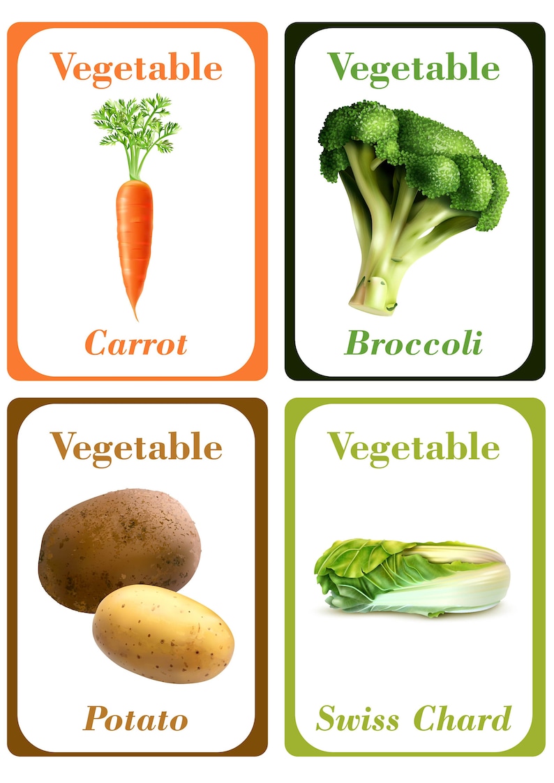 Vegetable Flash Cards for Kids | Educational Learning (printable JPG ...