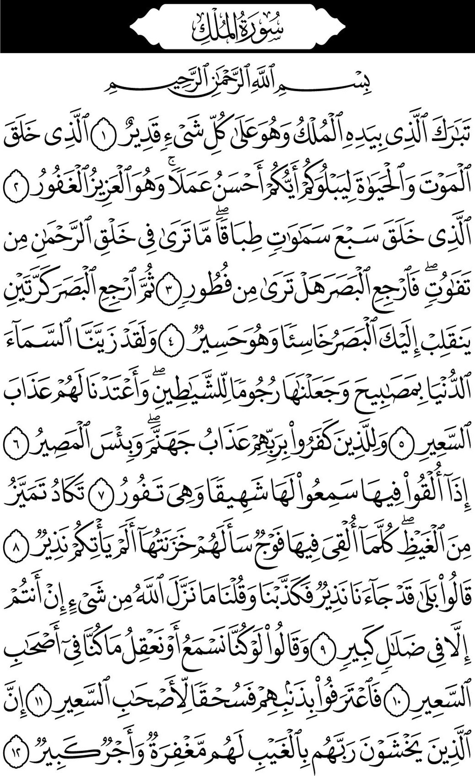 Surah Al-mulk Vector | Arabic Calligraphy, Cut Files (svg, Png, Pdf ...