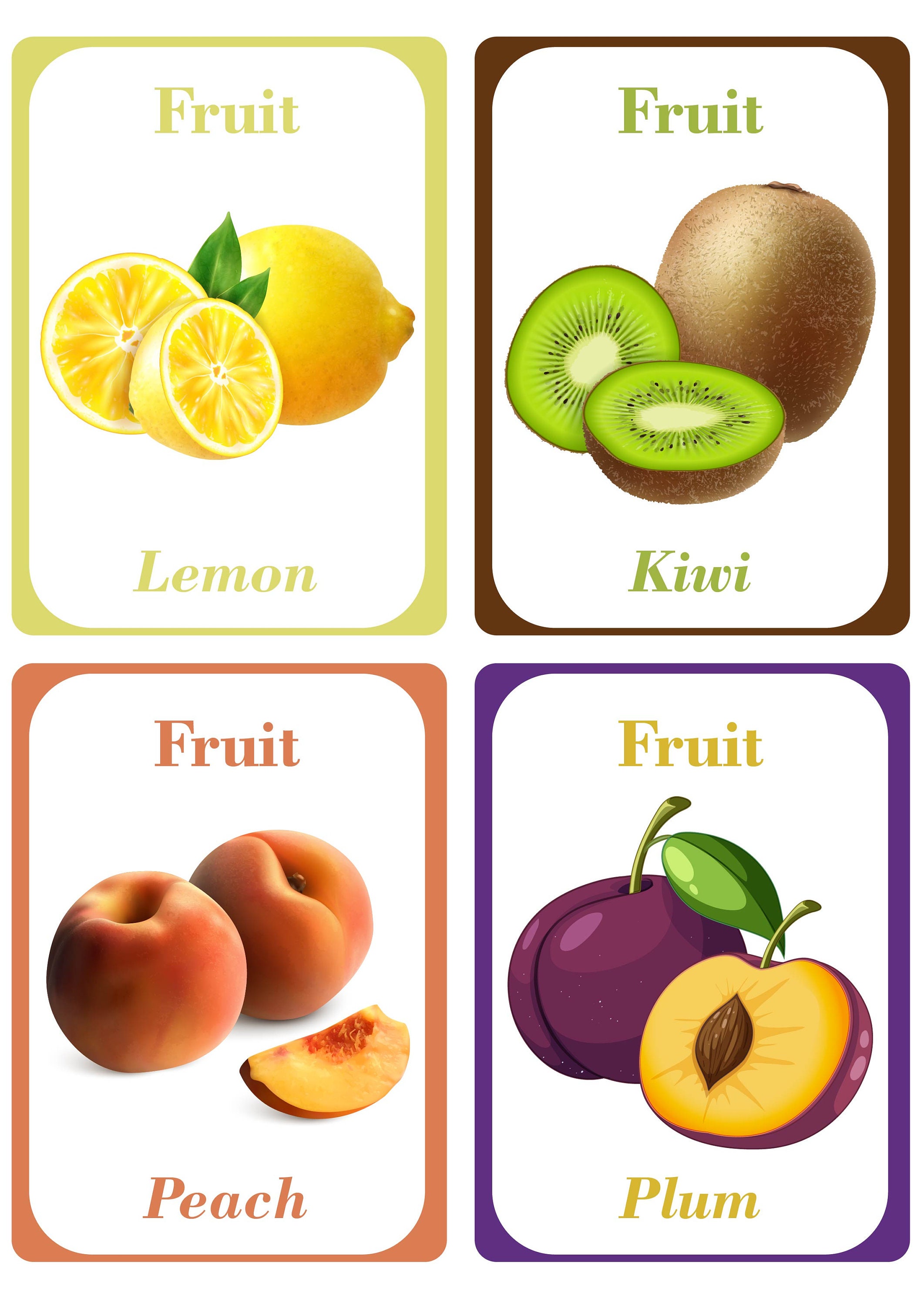 Printable Fruit Flash Cards | Educational Game (PDF & JPG) - Etsy