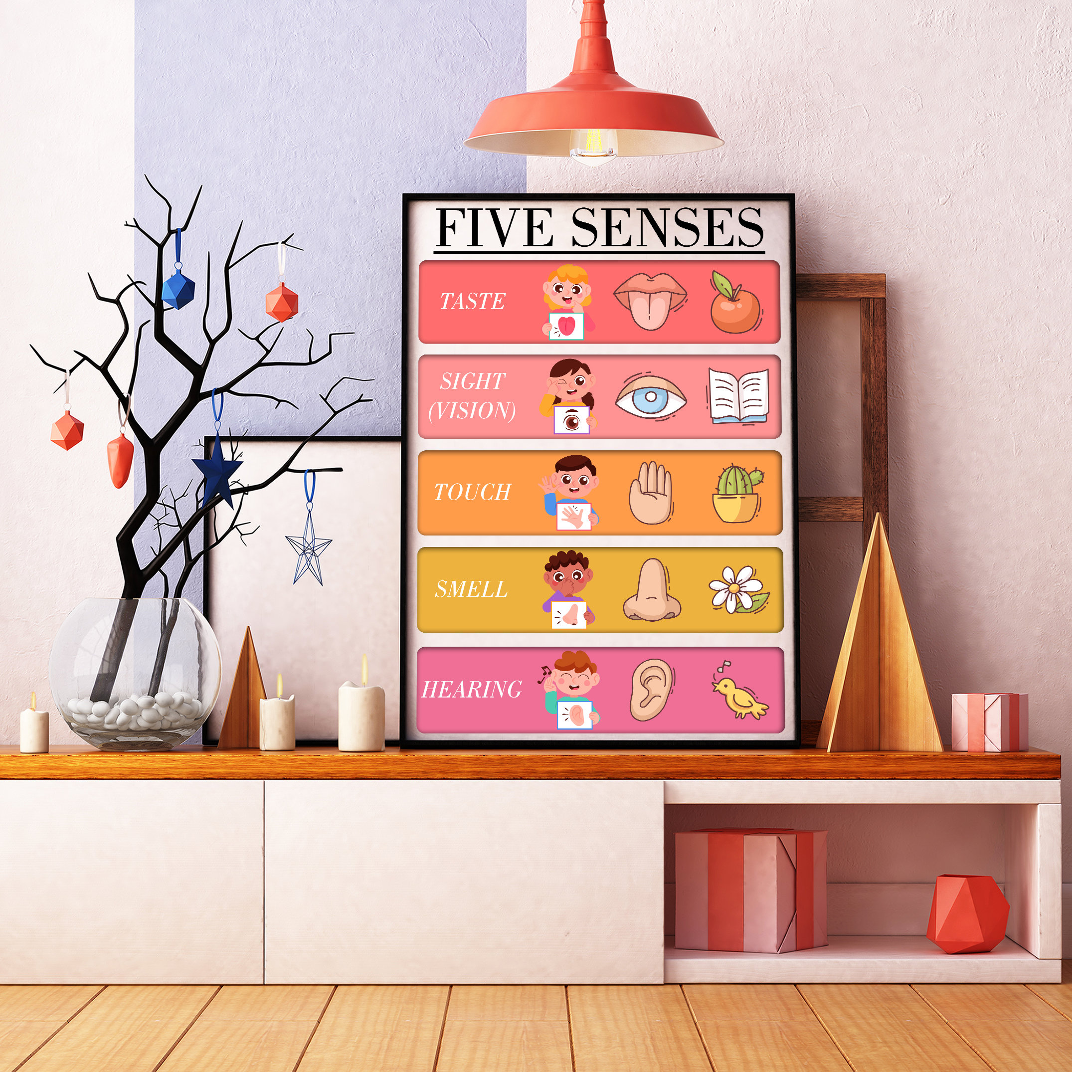Five Senses Learning Poster for Kids Instant Download PDF JPG Printable ...