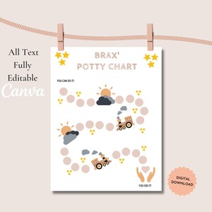 Editable Potty Chart | Potty Training Chart | Custom Sticker Chart ...