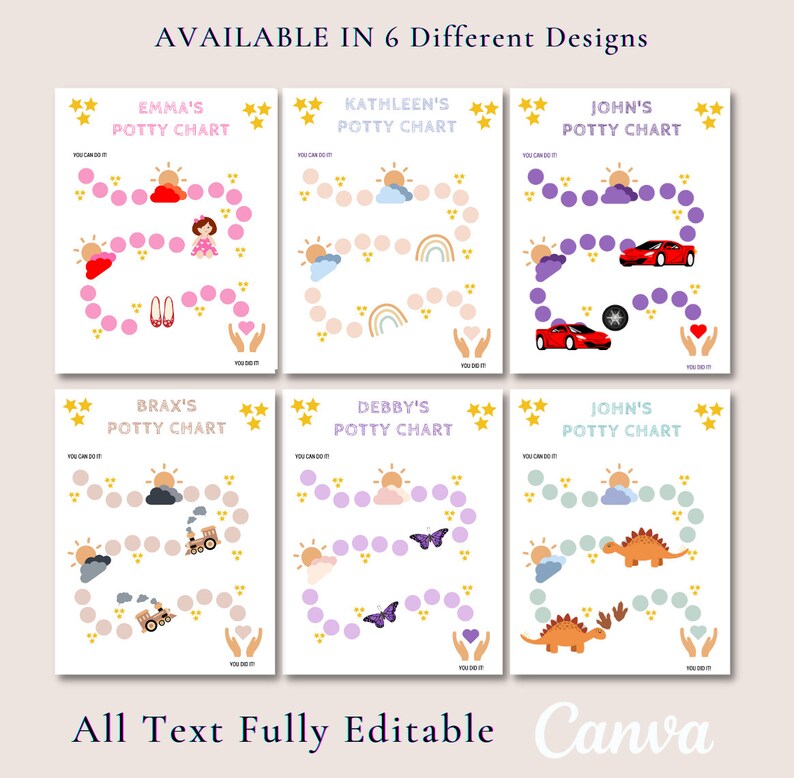Editable Potty Chart Potty Training Chart Custom Sticker Chart Potty ... Editable Potty Chart Potty Training Chart Custom Sticker Chart Potty ...