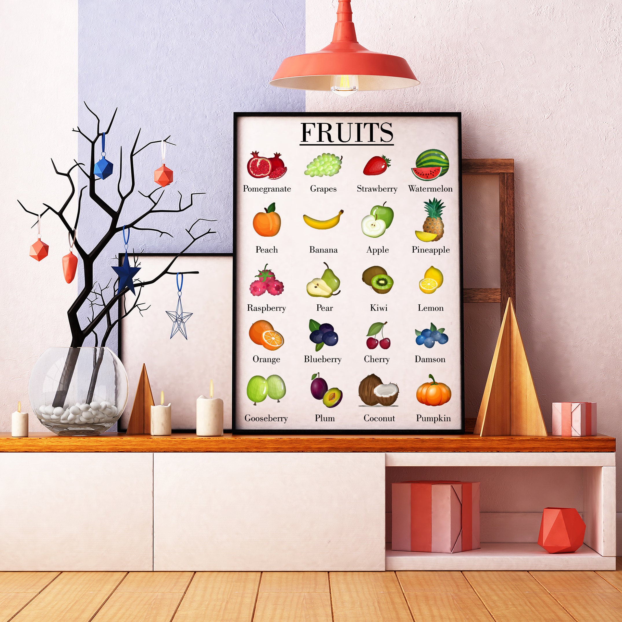 Fruits Poster for Kids Instant Download PDF JPG Printable - Etsy