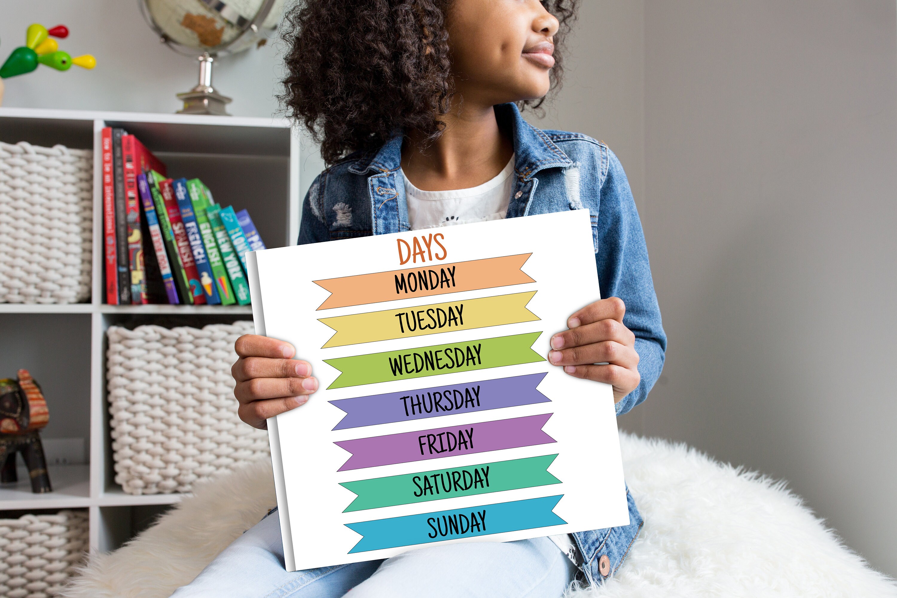 Weekdays Color Poster for Kids Toddlers Printable PDF JPEG and - Etsy