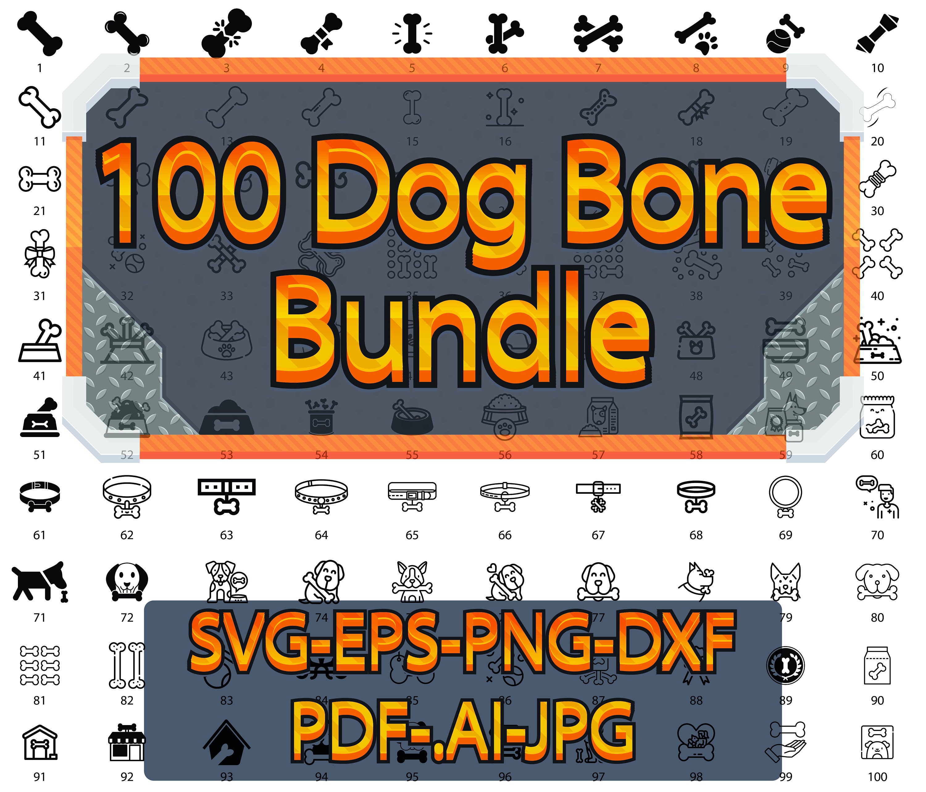 Dog Bone SVG Bundle Bone Design for Cricut and Crafting - Etsy