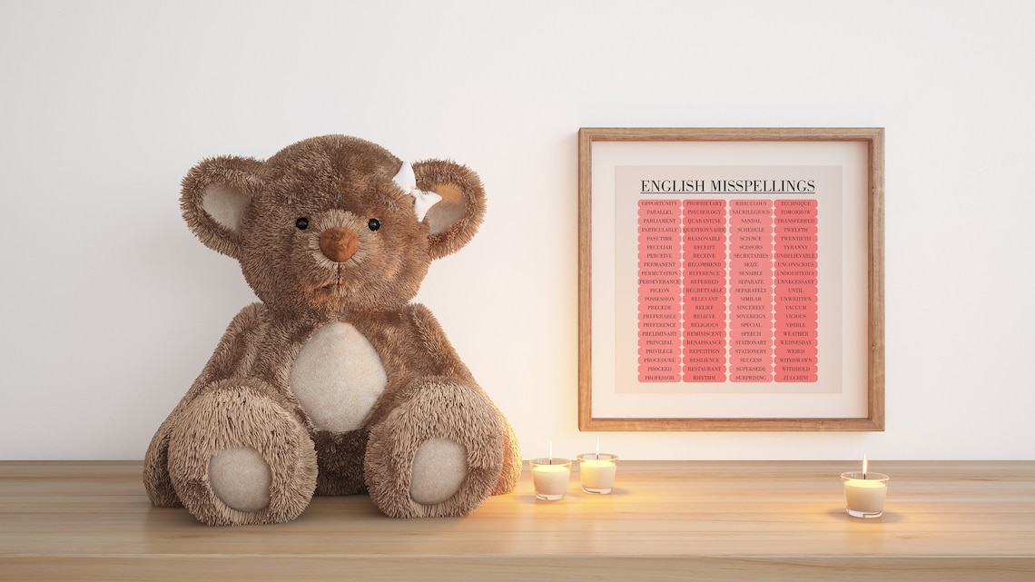 English Misspellings Words Kids Poster | 100 Commonly Misspelled Words ...