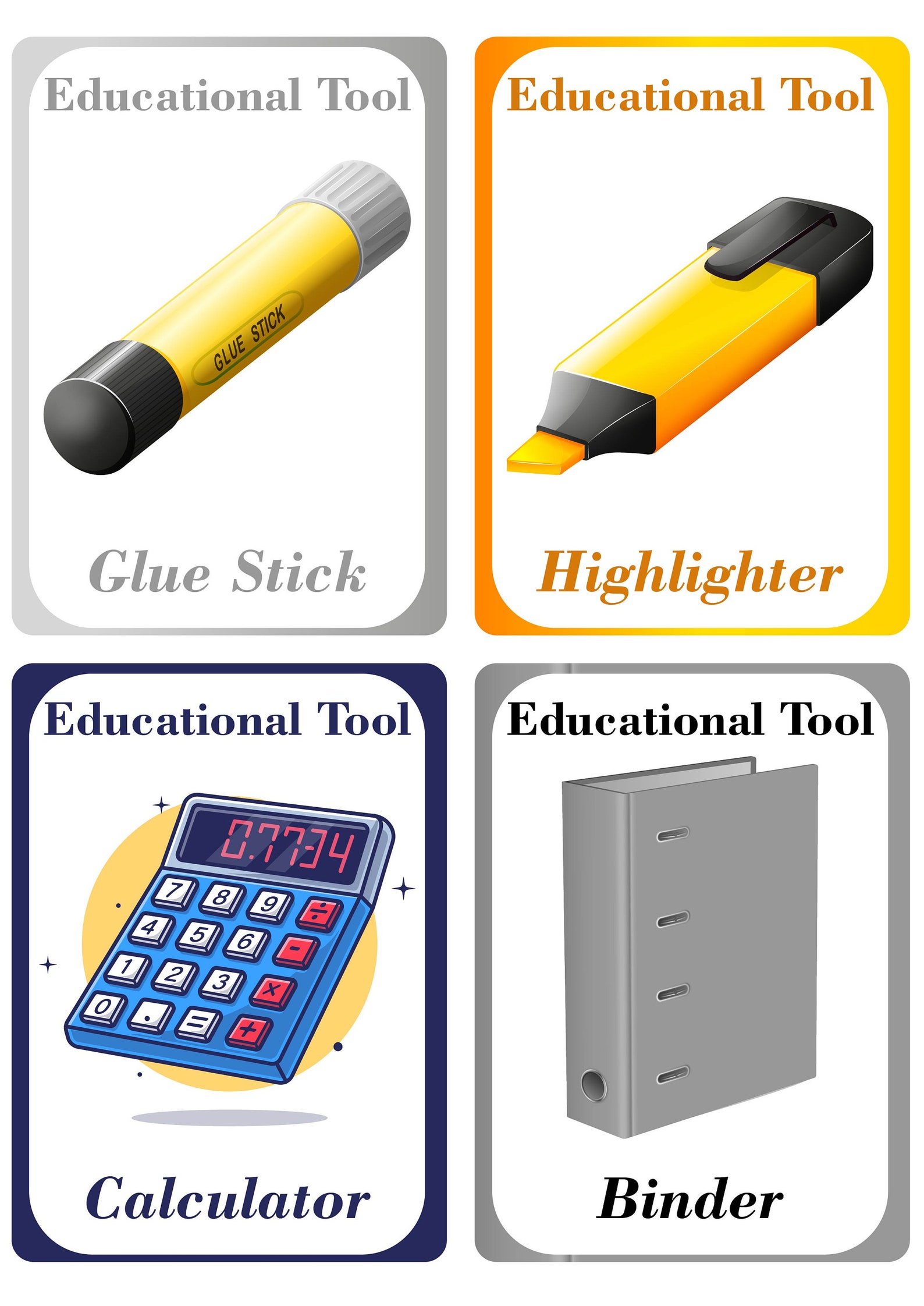 Educational Tools Flash Cards for Kids Learning School Supplies ...