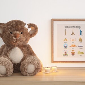 World Landmarks Print Montessori Kids Poster | Display Poster | World ...