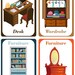 Furniture Flash Cards for Kids - Sofa, Table, Bed, Chair, and More ...
