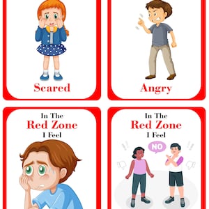 Zones of Regulation Flash Cards for Kids - Emotional Regulation ...