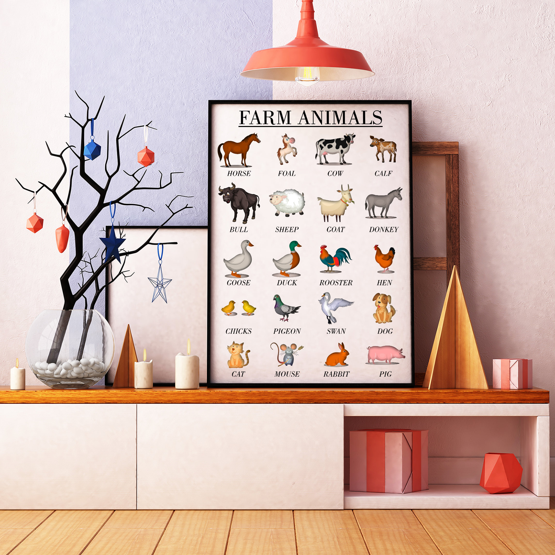 Farm Animal Kids Poster PDF Printable JPG Instant Download - Etsy