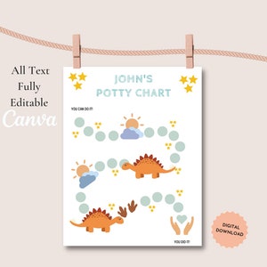 Editable Potty Chart | Potty Training Chart | Custom Sticker Chart ...