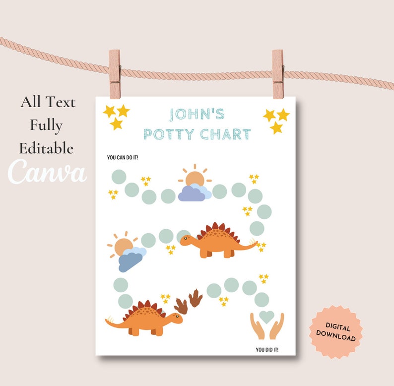 Editable Potty Chart Potty Training Chart Custom Sticker Chart Potty ...