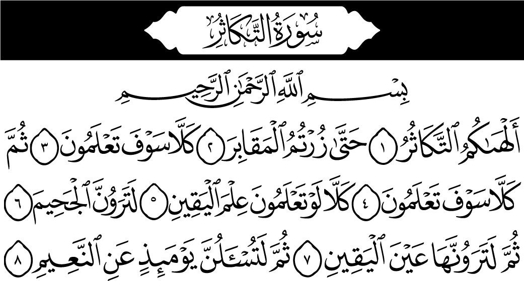 Surah Al Takathur