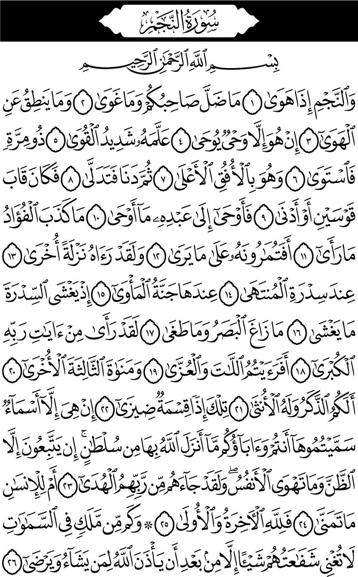 Printable Surah an Najm 53 Full Sura Najam SVG PNG PDF Vector - Etsy