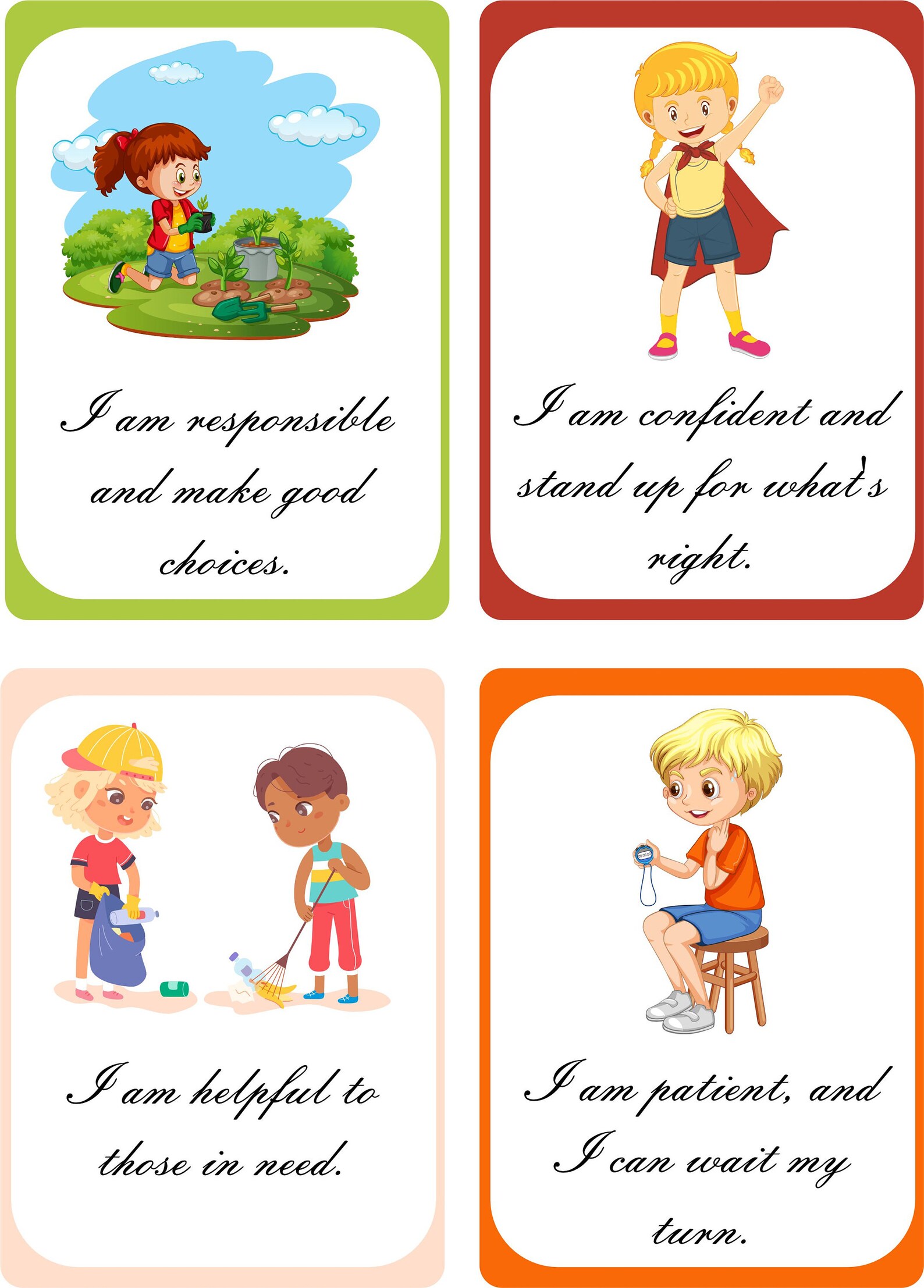 Positive Affirmations for Kids Printable PDF Cards - Etsy