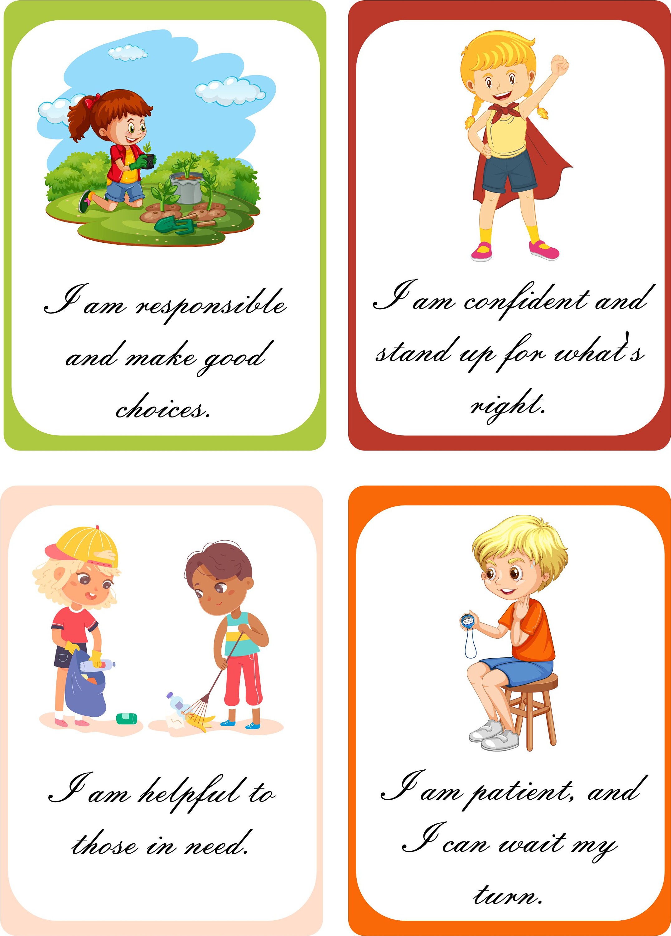 Positive Affirmations for Kids Printable PDF Cards - Etsy