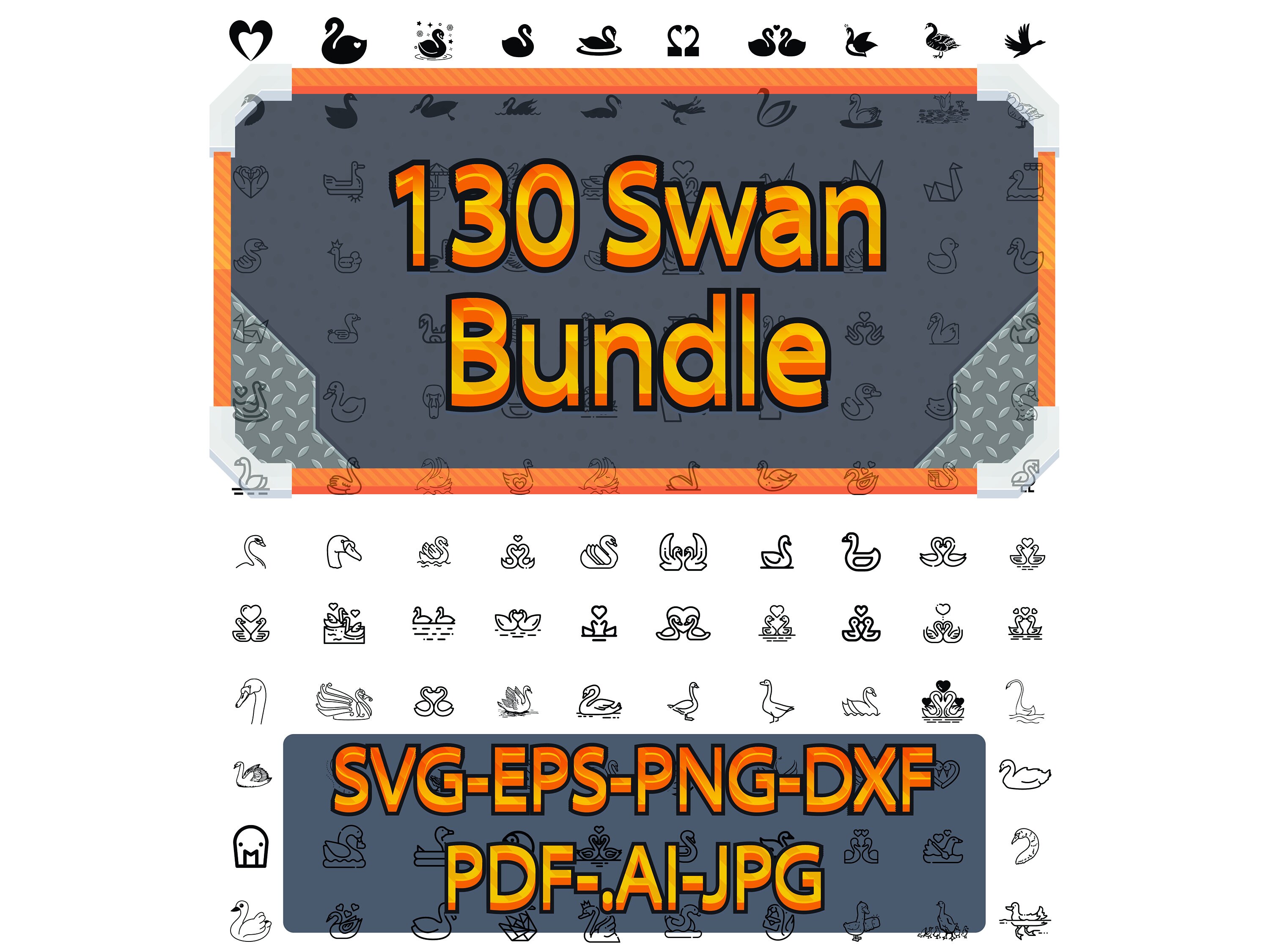 Swan SVG Bundle Love Silhouettes and Clipart Cricut and - Etsy