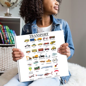 Transport Kids Poster PDF Printable JPG Instant Download - Etsy