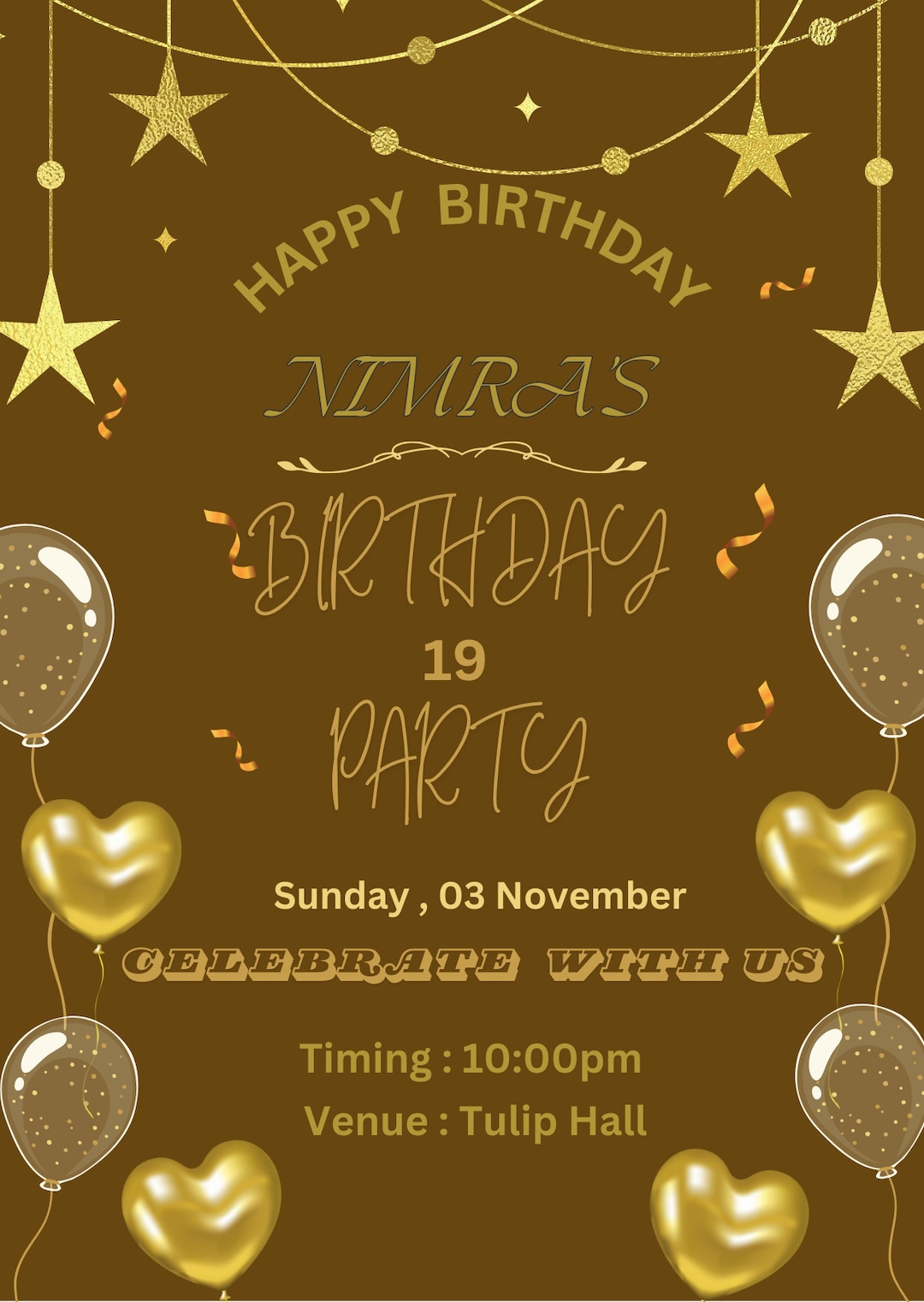 Editable Canva Birthday Invitation Cards - Customizable Digital ...