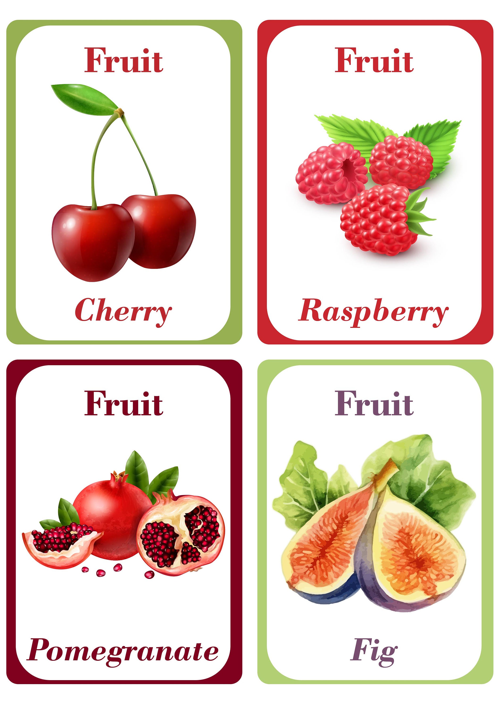 Printable Fruit Flash Cards | Educational Game (PDF & JPG) - Etsy