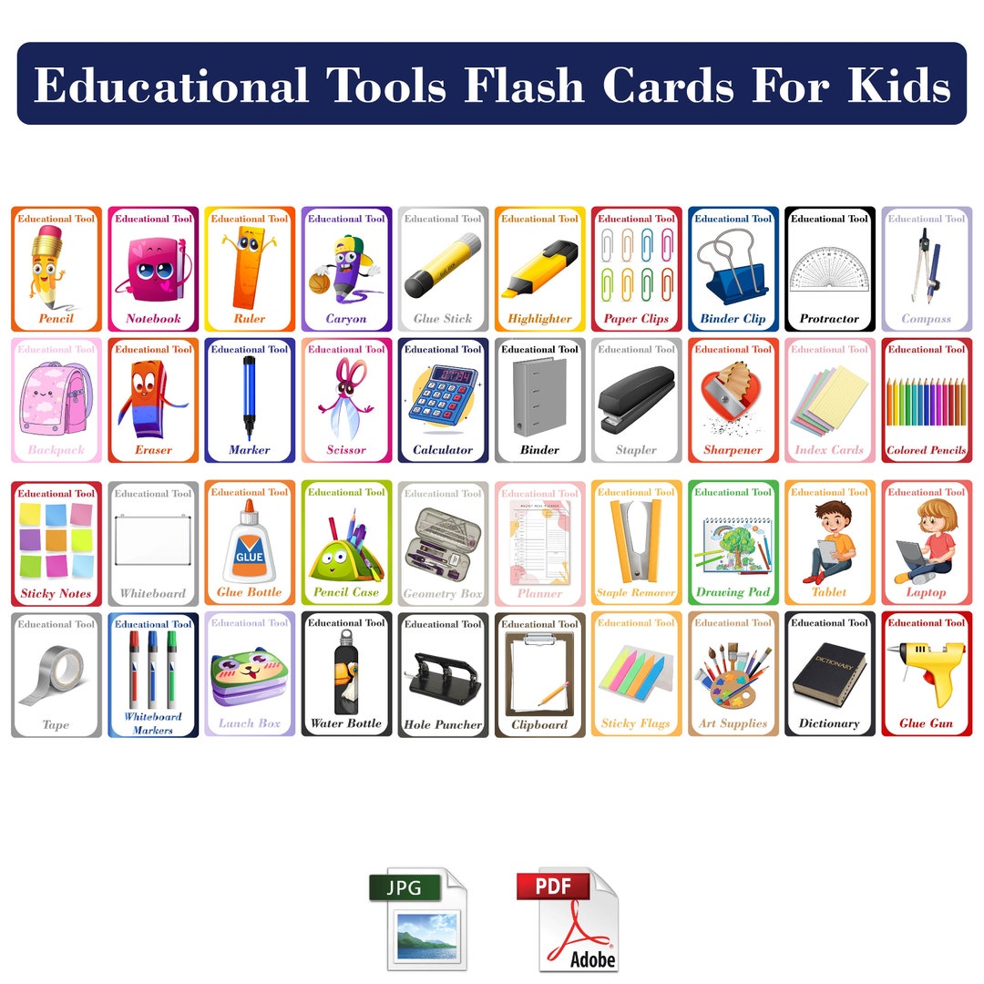 Educational Tools Flash Cards for Kids - Learning School Supplies ...