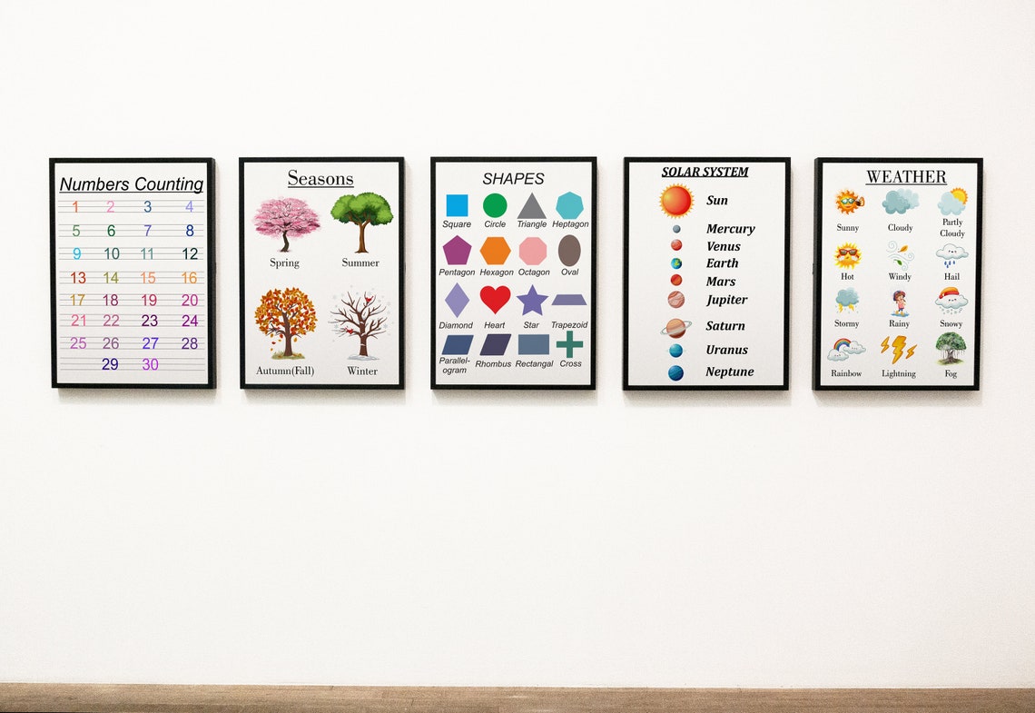 Kids Posters 30 Set Kids Printable PDF and JPG Instant - Etsy