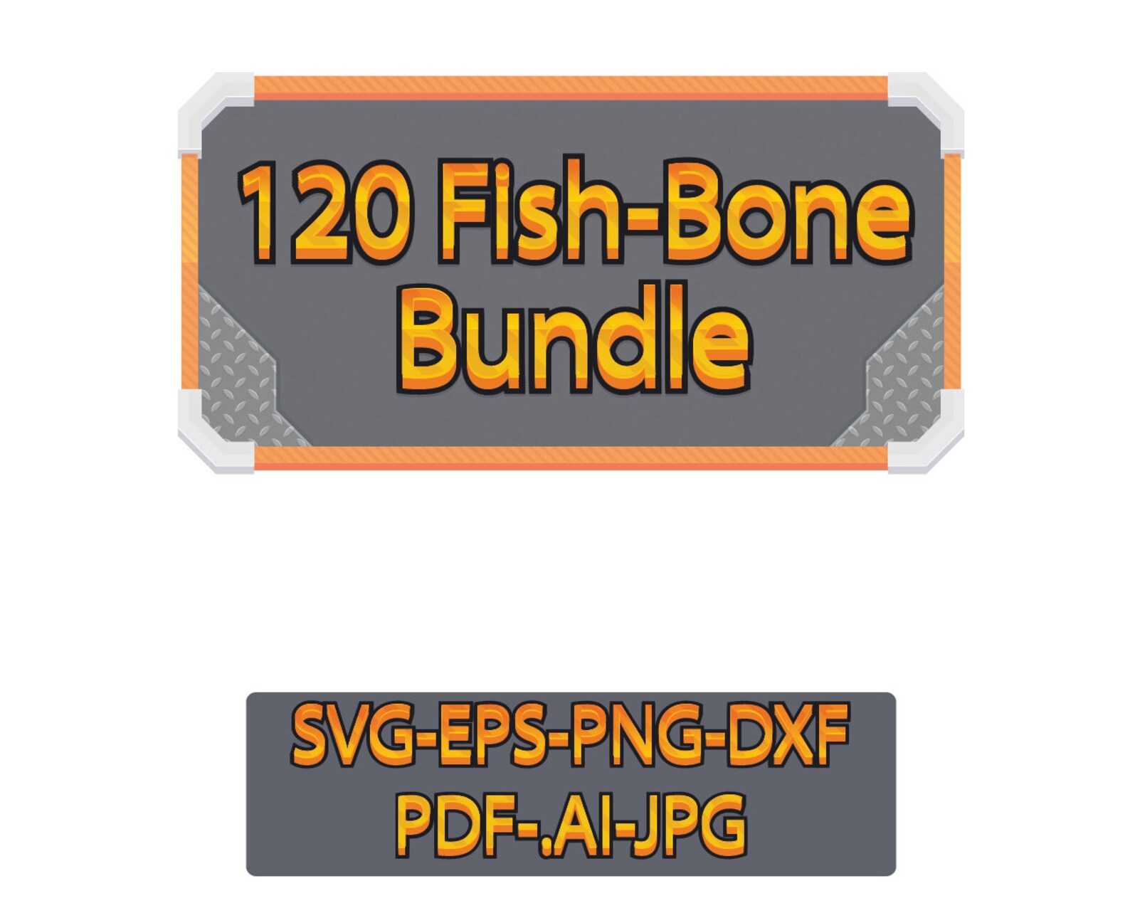 Fishbone SVG Bundle Silhouettes, Logos, Clipart, Cut Files EPS, PNG ...