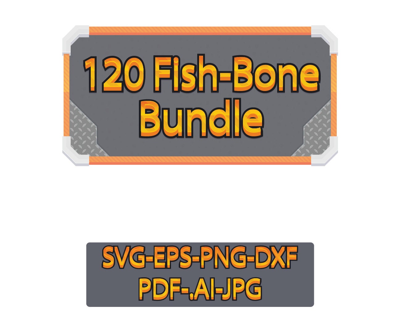 Fishbone SVG Bundle Silhouettes, Logos, Clipart, Cut Files EPS, PNG ...