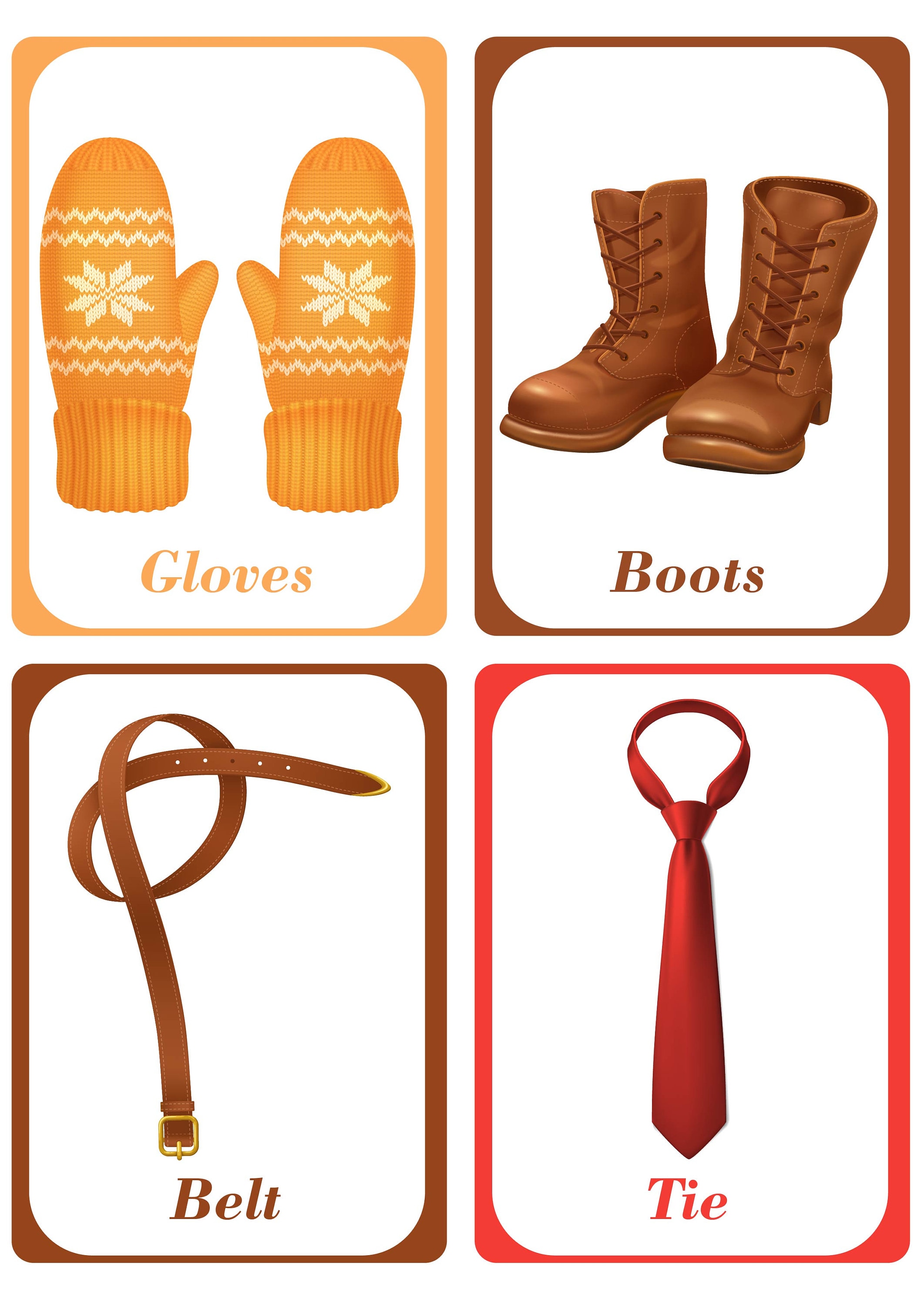 Digital Clothing Flash Cards for Kids - Learn Clothes Names PDF and JPF ...