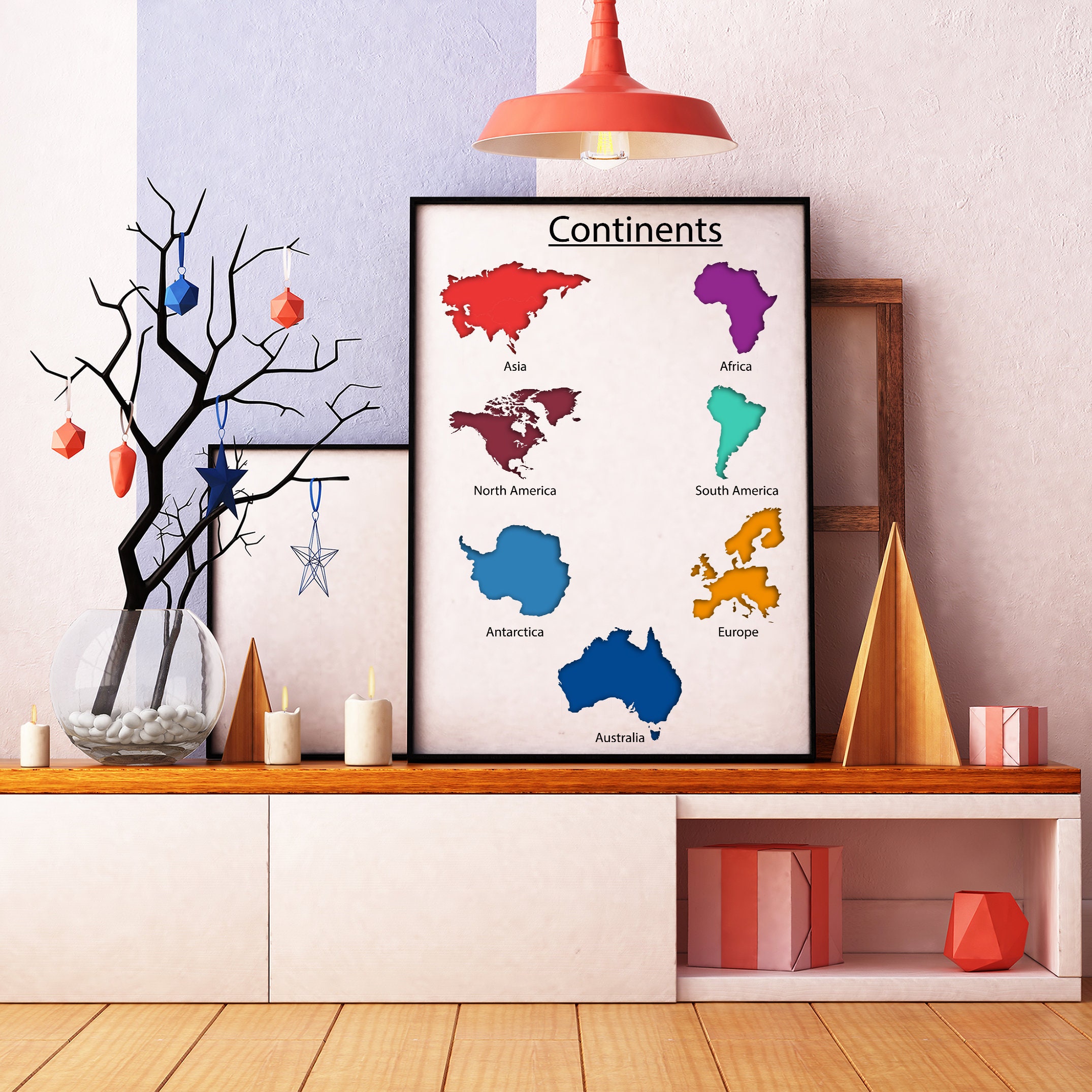 7 Continents Poster for Kids Printable PDF JPEG CDR Ai Early Learning ...