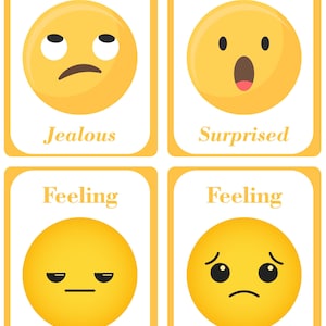 Feelings Flash Cards for Kids - Educational Printable - Etsy