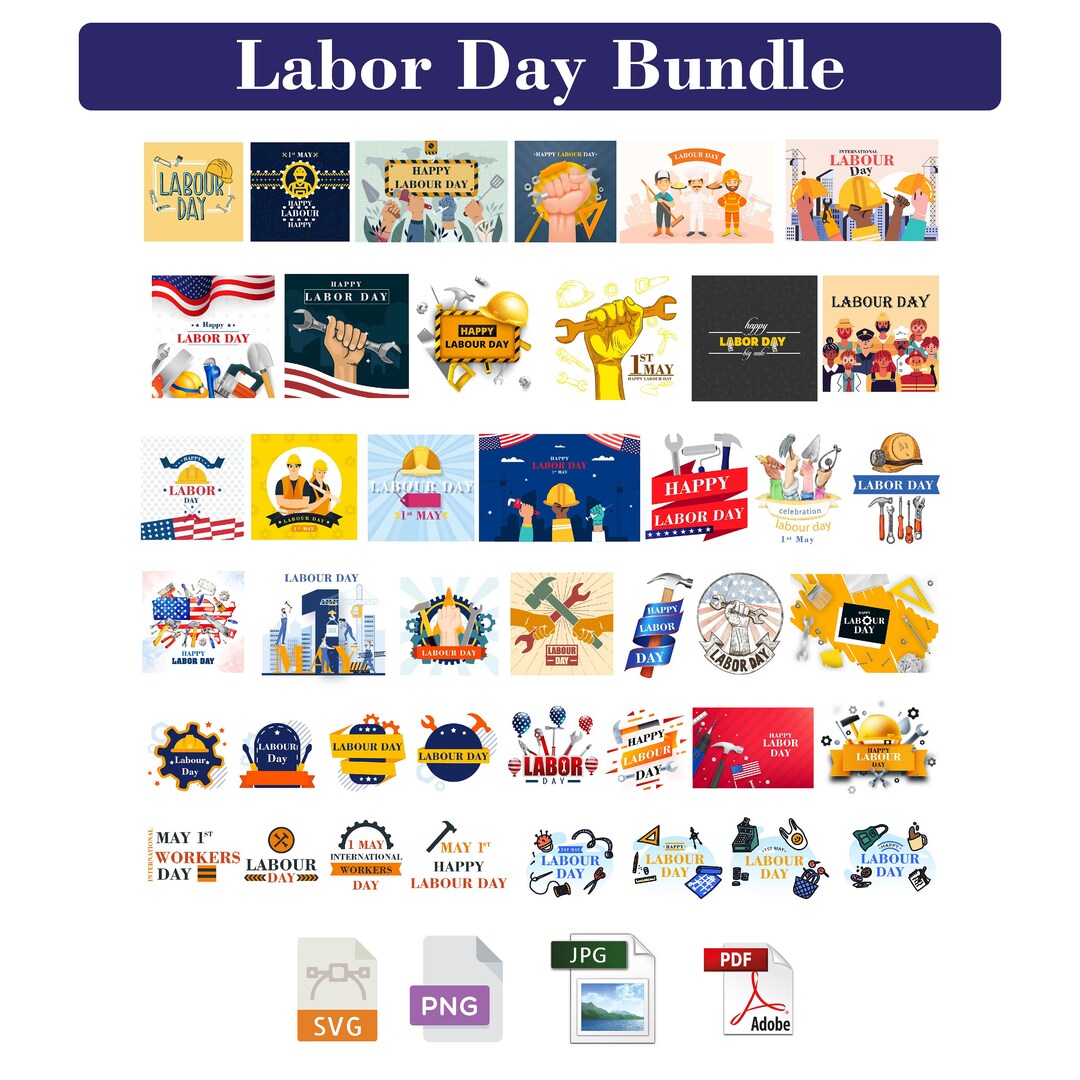 Labor Day SVG Bundle - 42 Downloadable Files - Etsy