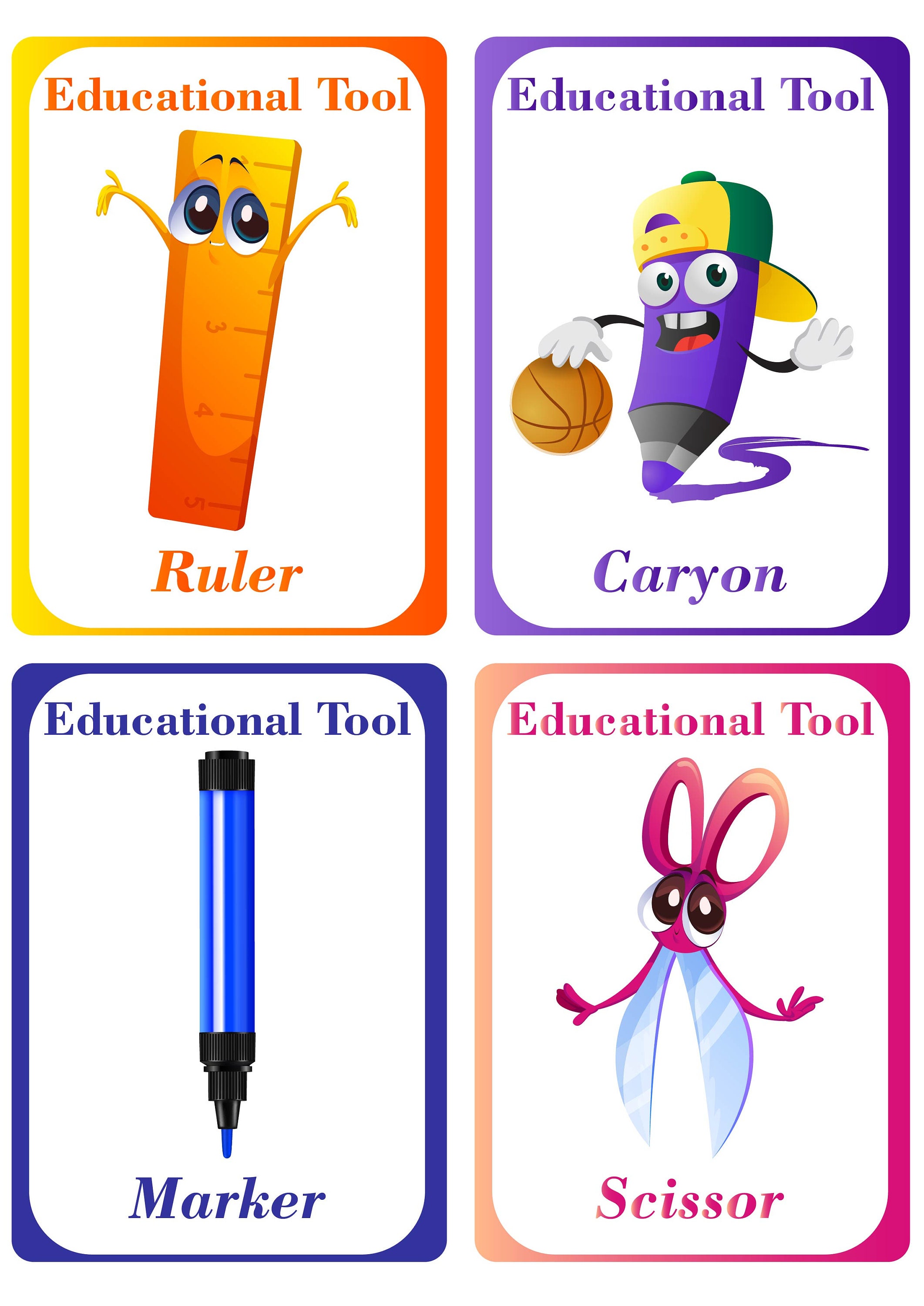 Educational Tools Flash Cards for Kids Learning School Supplies ...