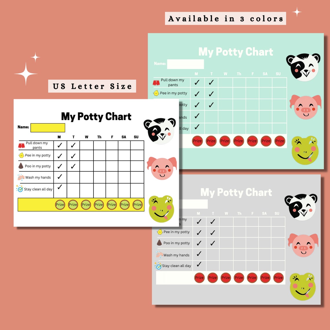 Potty Training Chartpotty Charttoddler Potty Chartreward Chartbehavior ...