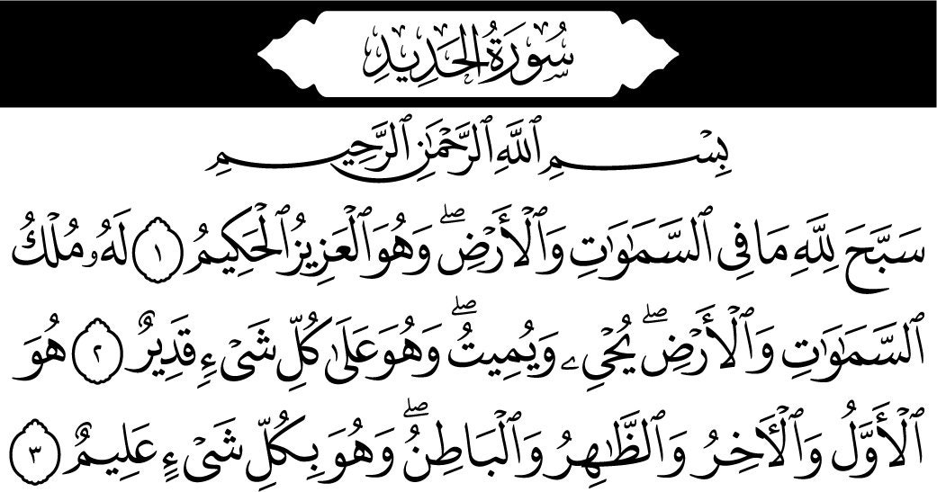 Surah Al Hadid PDF Printable 57 Full Sura Al Hadeed SVG Png AI Vector ...