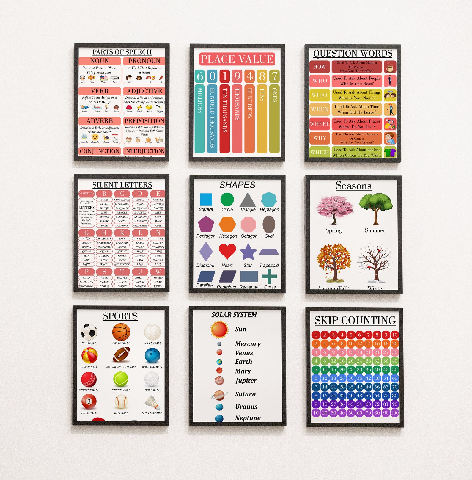 Set of 50 Kids Posters for Kids Wall Decor, Free Commercial Use ...