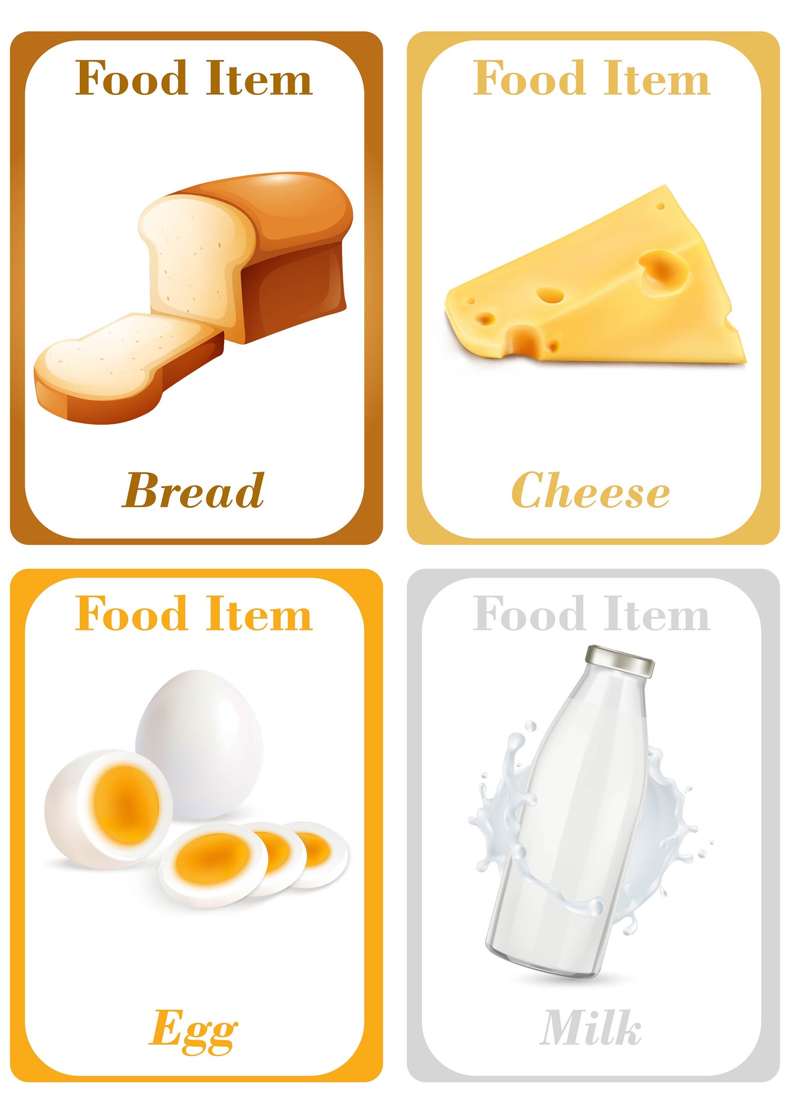 Food Flash Cards for Kids – Vegetable, Fruit and More (JPG & PDF - Etsy