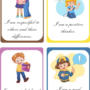 Positive Affirmations for Kids Printable PDF Cards - Etsy