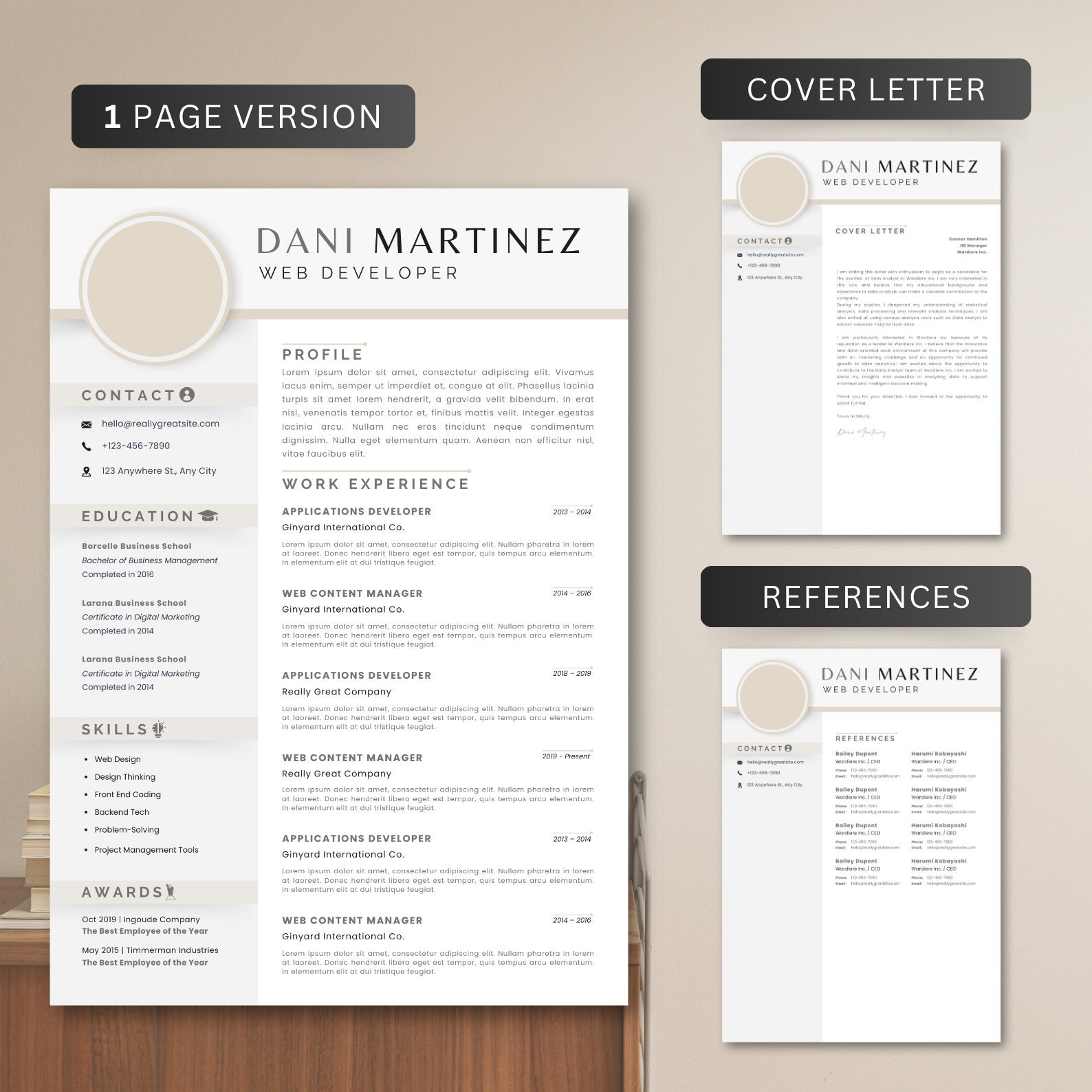 Modern Resume Template 2024 | Word and Pages Resume Template | Resume ...