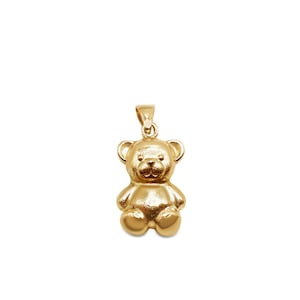 Solid 14K Teddy Bear Gold Charm| 14K Real Gold Teddy Bear| 14 Karat ...