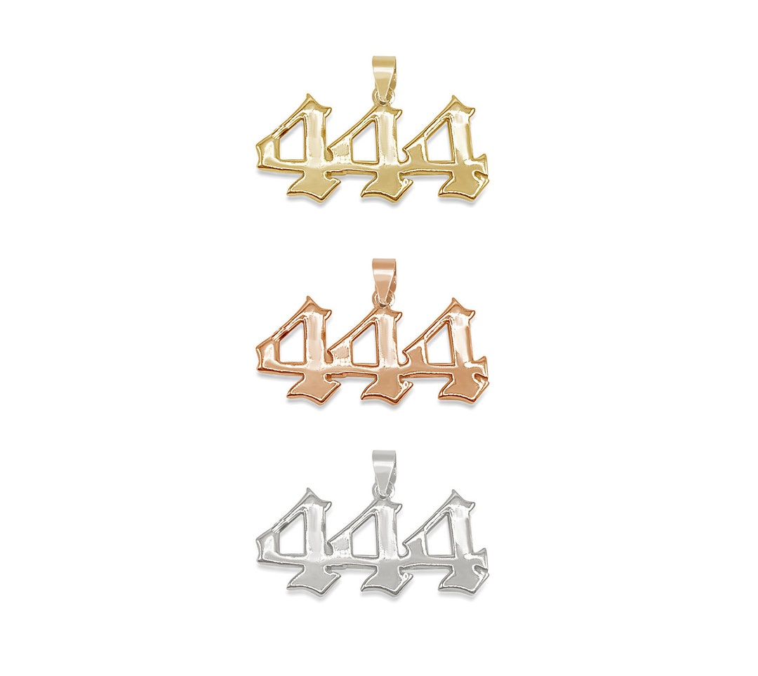 14K Solid Gold Angel Number Pendant| Custom Number Charm for Necklace ...