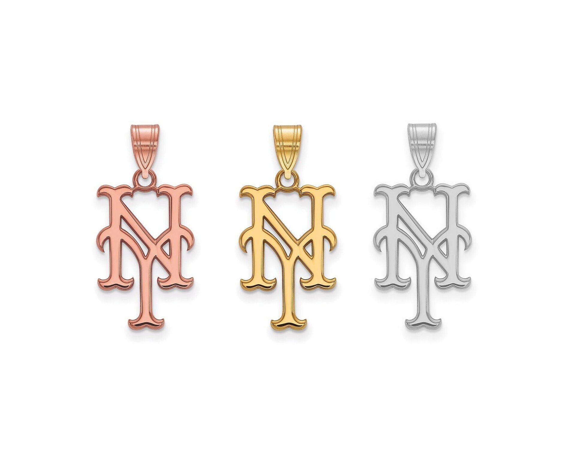 14K Gold NY Mets Pendant Authentic Solid 14K Gold Pendant New York ...