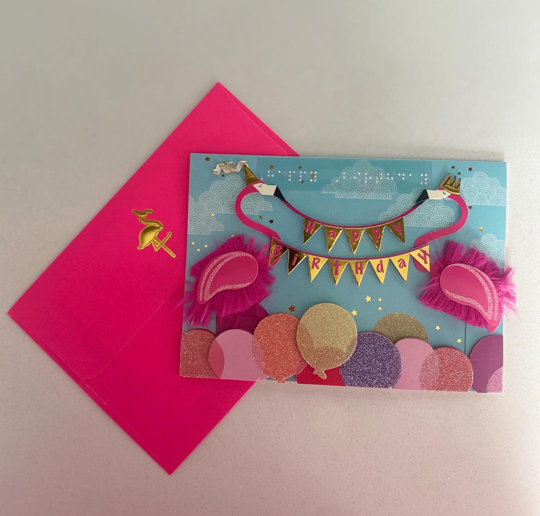 Happy Birthday Flamingo Card UEB Grade 1 - Etsy