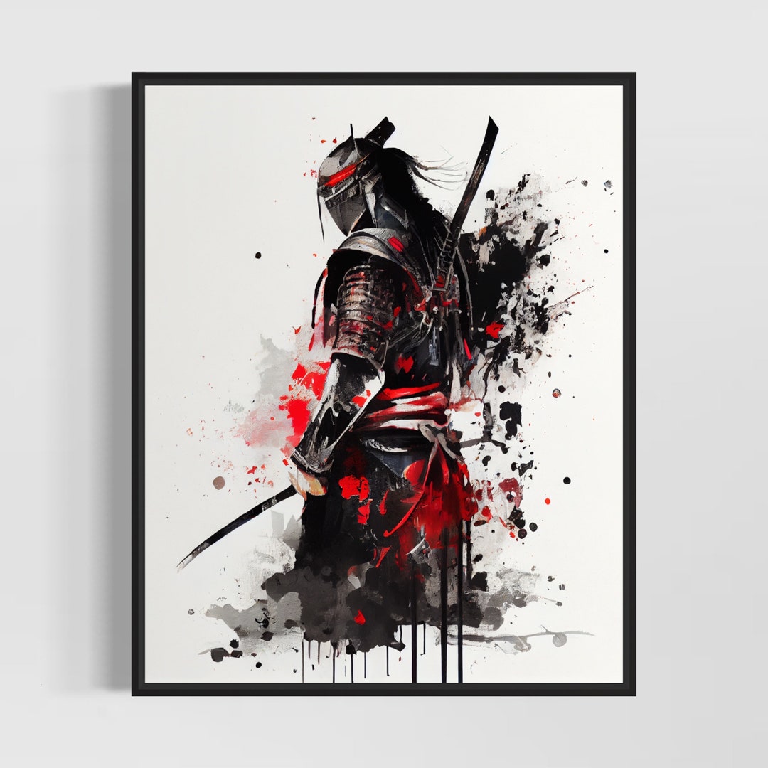 Ninja Warrior Watercolor Art Print, Ninja Warrior Painting Wall Art ...