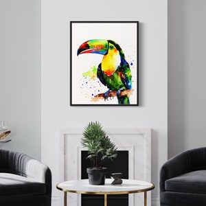 Keel Billed Toucan Watercolor Art Print, Keel Billed Toucan Painting ...